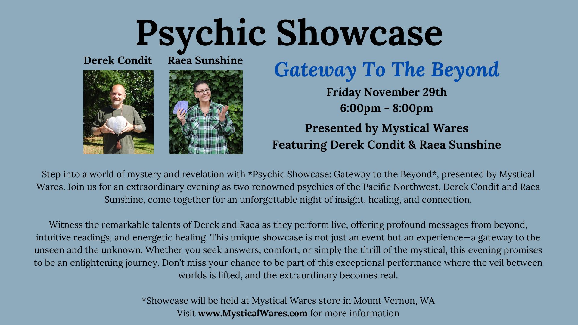 Psychic Showcase: Gateway to the Beyond w/Derek Condit & Raea Sunshine ...