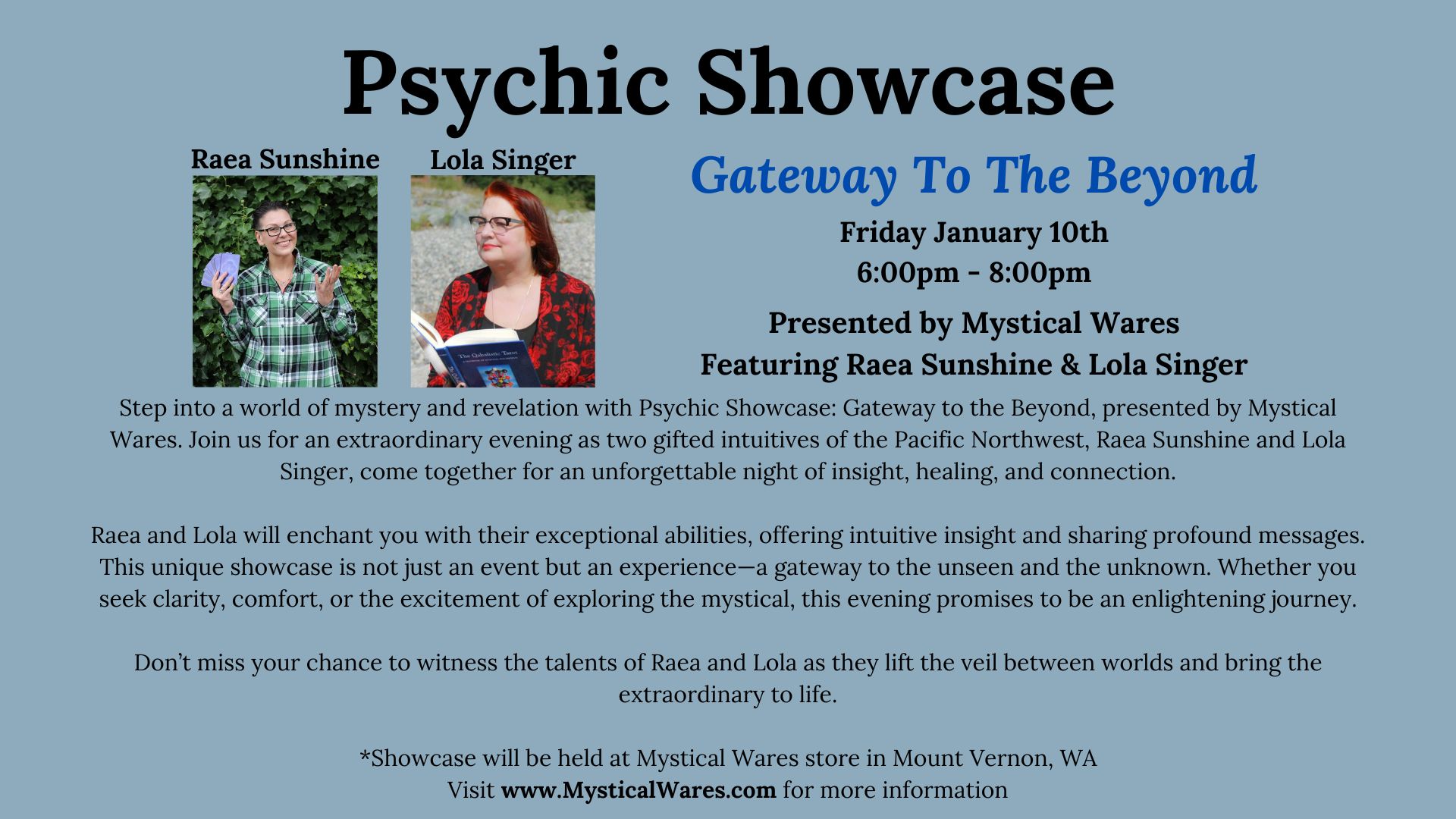 Psychic Showcase: Gateway to the Beyond w/Raea Sunshine & Lola Singer ...